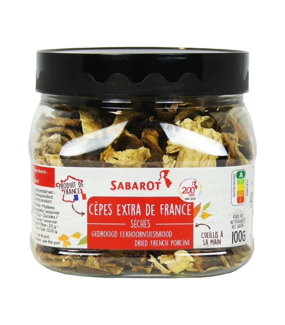 Cèpes extra séchés pot 100g - Champignons secs - Cèpes - Sabarot
