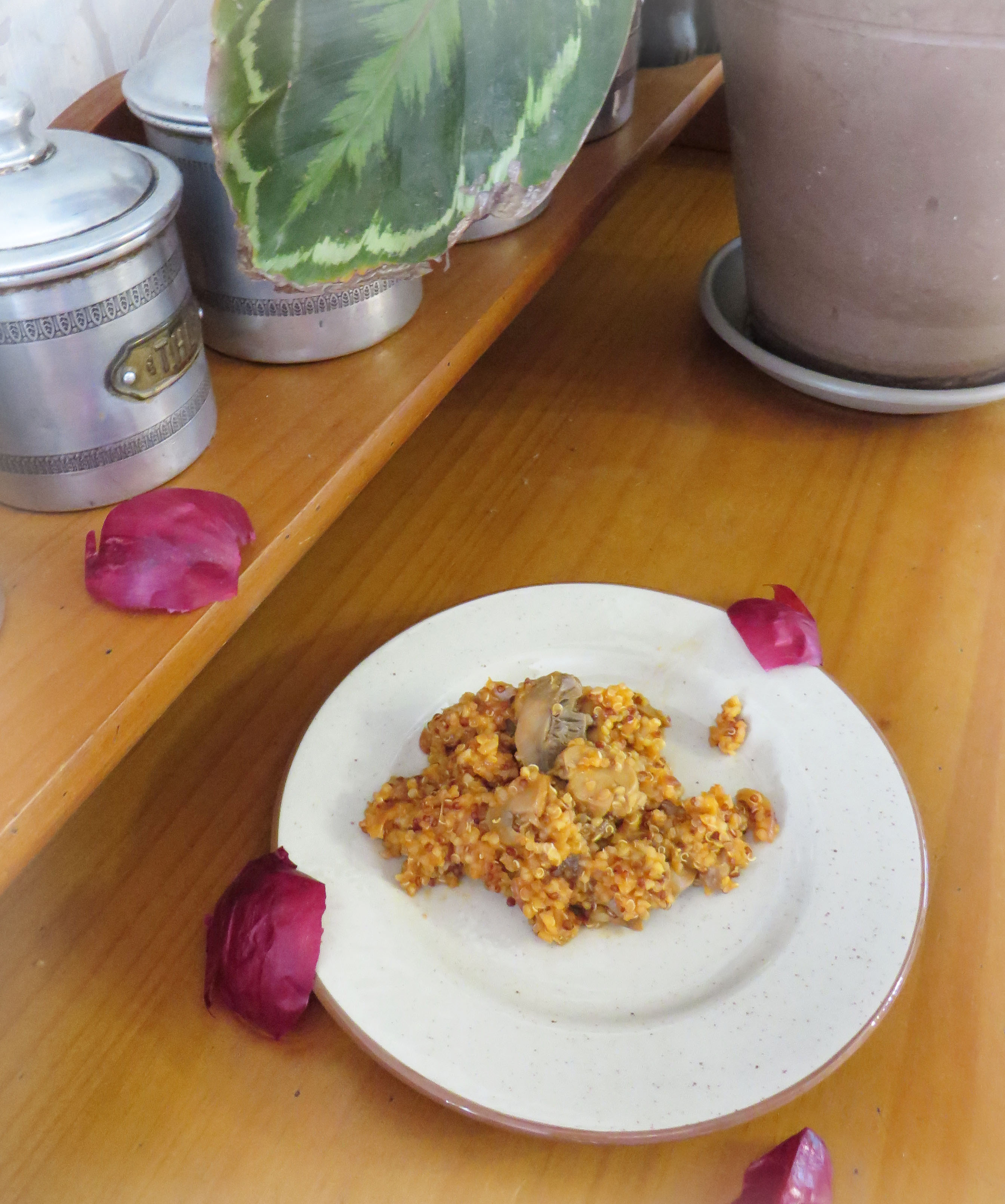 Quinoa and bulgur risotto with marinated mushrooms - Sabarot - Des ...